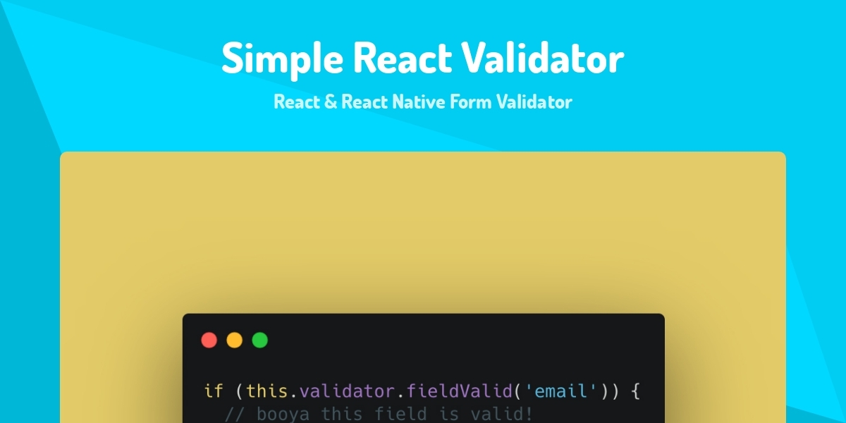 Simple React Validator React And React Native Form Validator Made With Reactjs